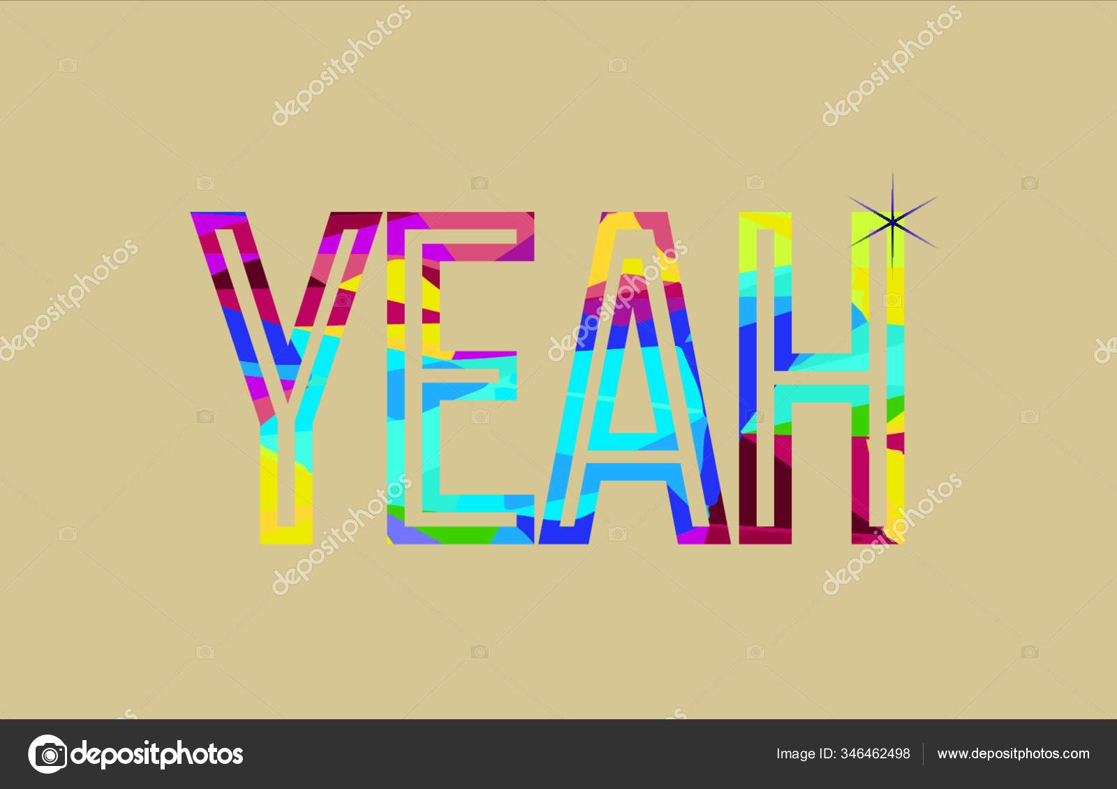 Yeah Word Typography Design Rainbow Colors Suitable Logo Text Stock ...