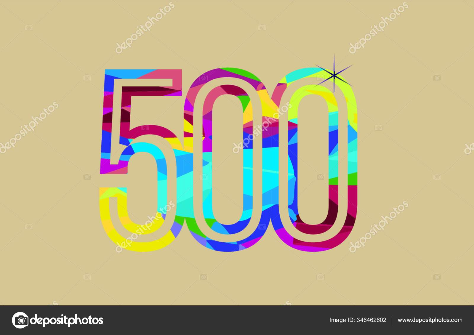 Colored Rainbow Number 500 Logo Design Suitable Company Business Stock ...