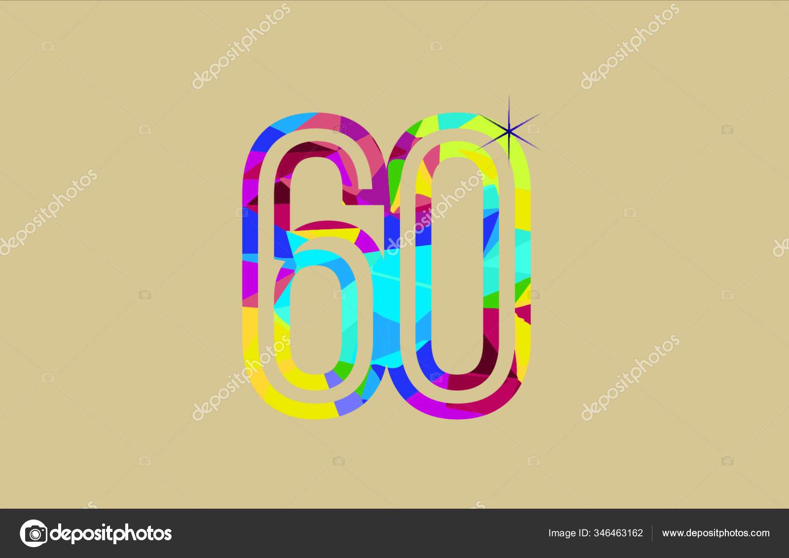 Colored Rainbow Number Logo Design Suitable Company Business Stock ...