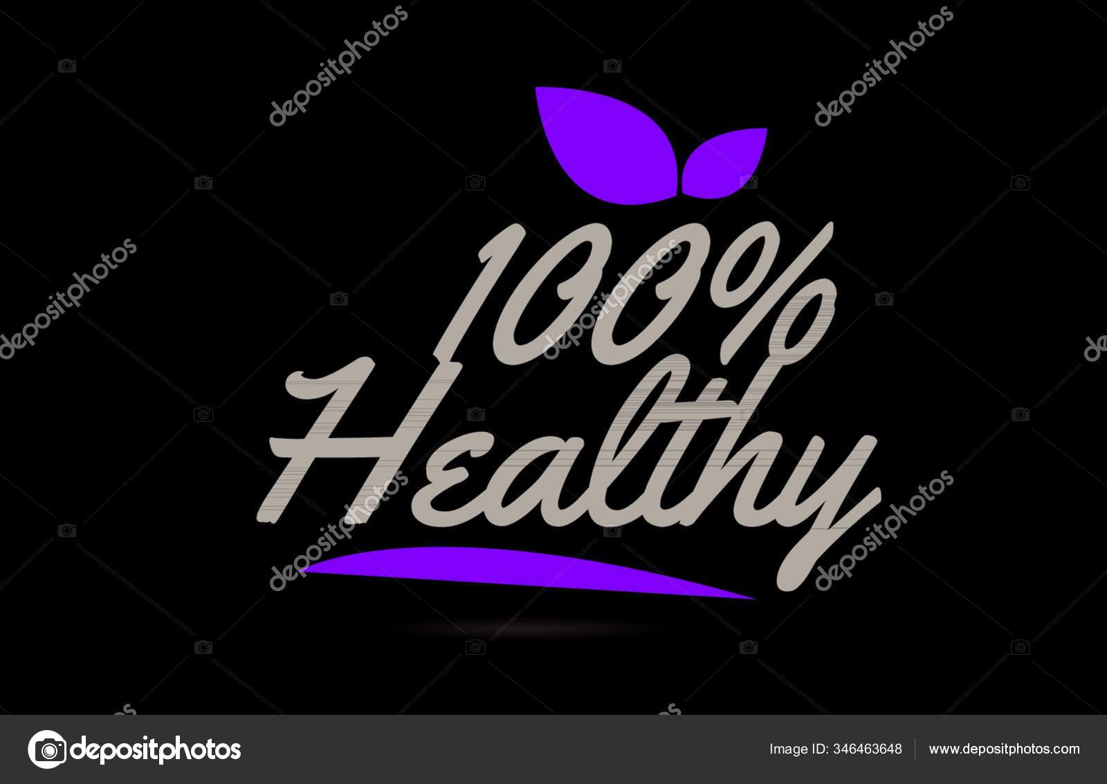 100 Healthy Hand Written Word Text Typography Design Black Color Stock ...