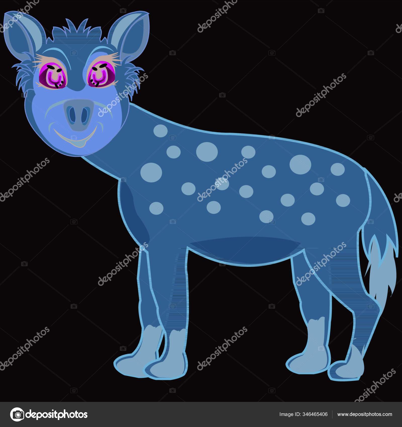 Vector Illustration Cartoon Ravenous Animal Hyena Stock Vector Image by ...