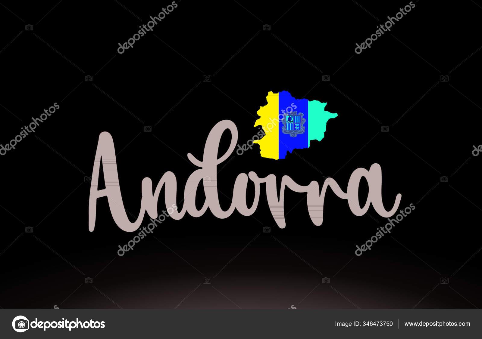 Andorra Country Big Text Flag Map Suitable Logo Icon Design Stock ...