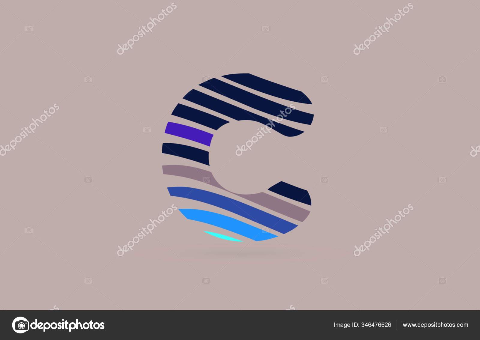 Diseño Letra Del Alfabeto Con Rayas Líneas Como Logotipo Para Vector de ...