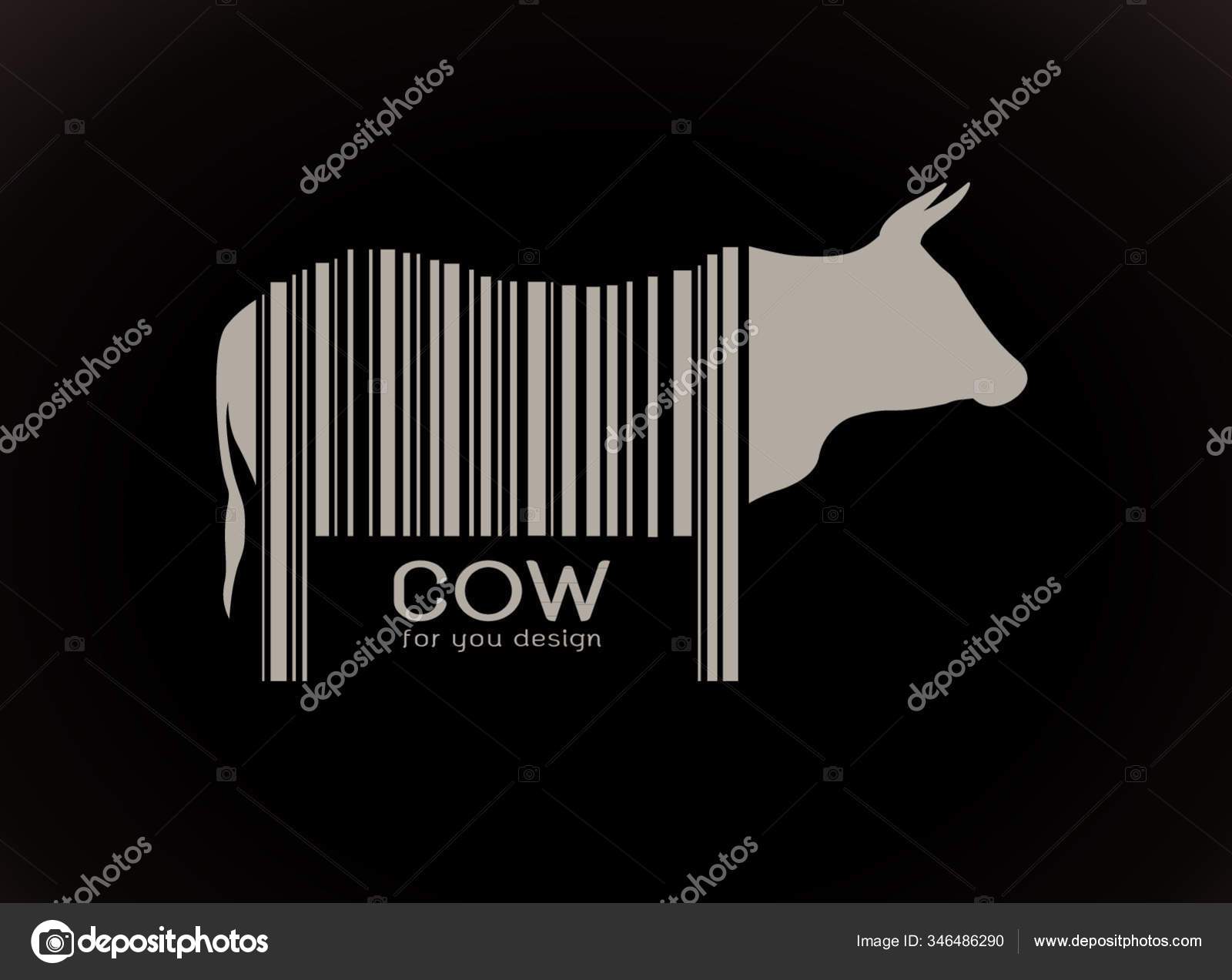 Vector Cow Body Barcode Farm Animals Cow Design Easy Editable Stock ...