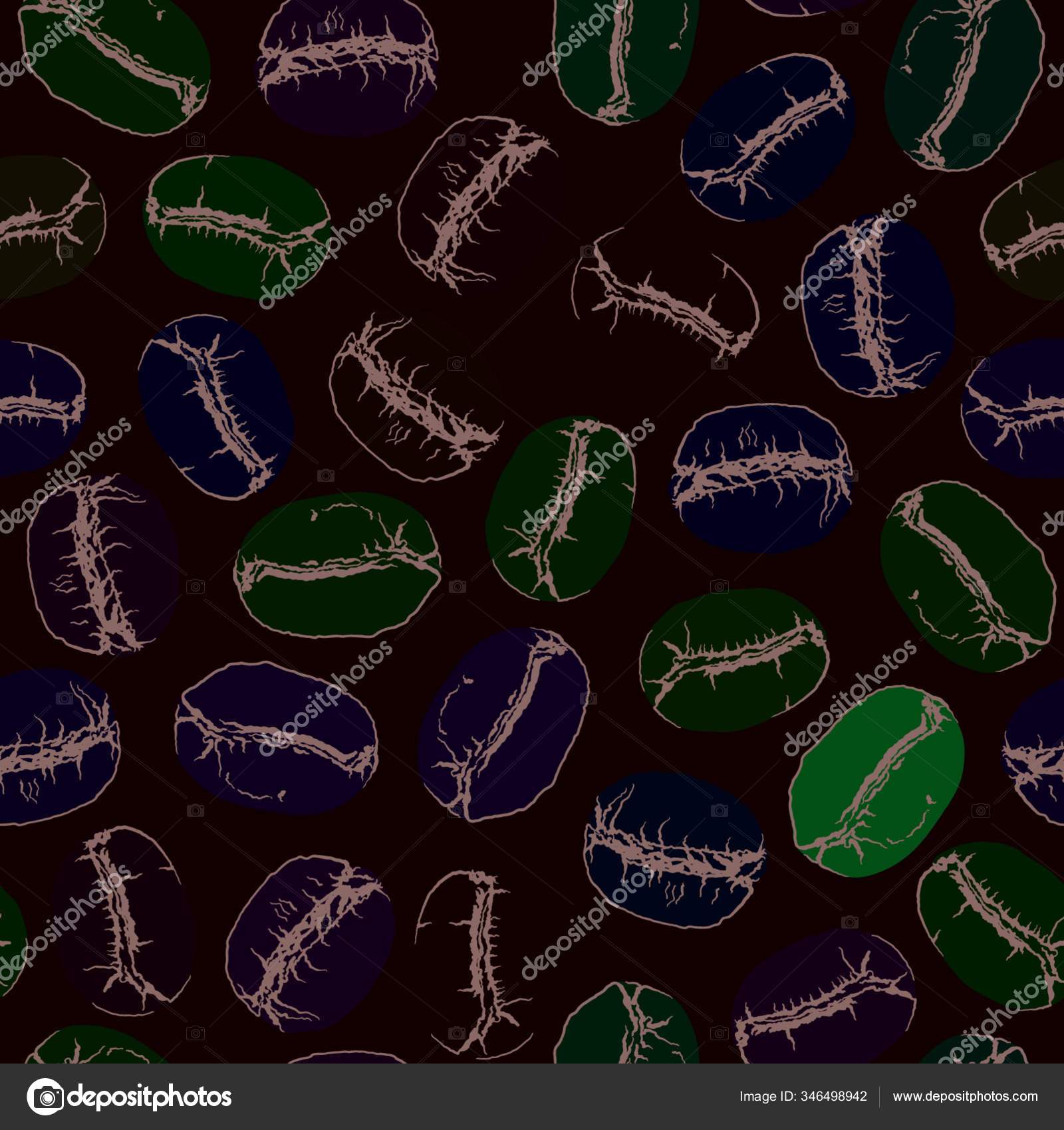 Pastel Color Coffee Seed Seamless Background Stock Vector Image by ...