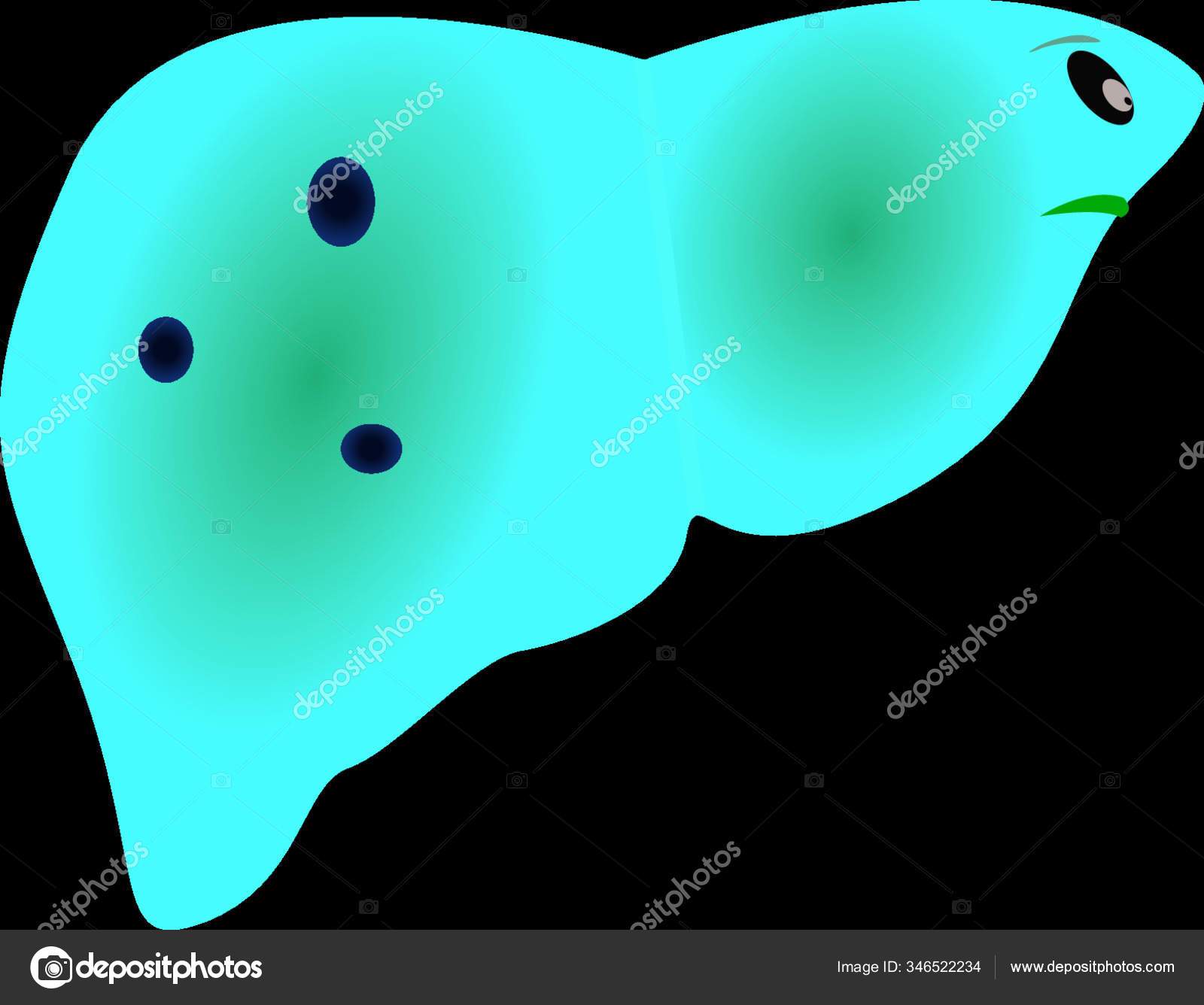 Cute Unhealthy Liver Cysts Icon Made Cartoon Style Medical Concept ...