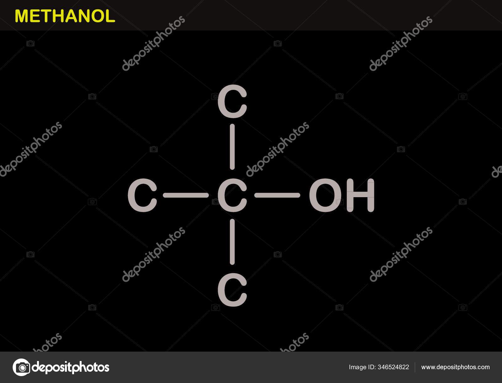 Illustration Methanol Molecule Structural Stock Vector by ©YAYImages ...