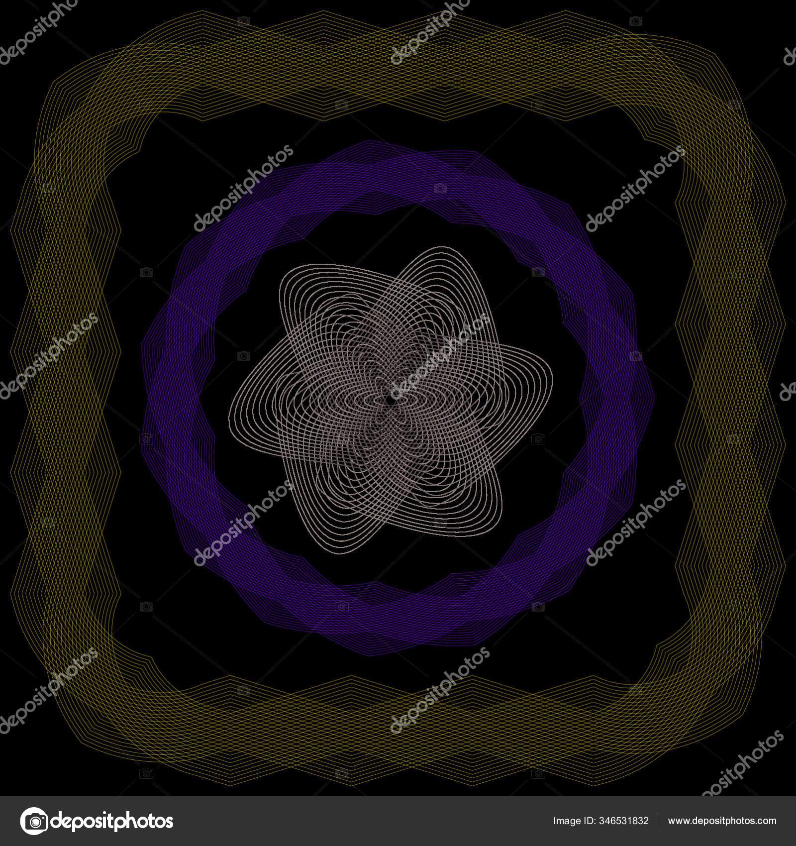 Wave Frames Isolated White Background Set Guilloche Elements Stock ...