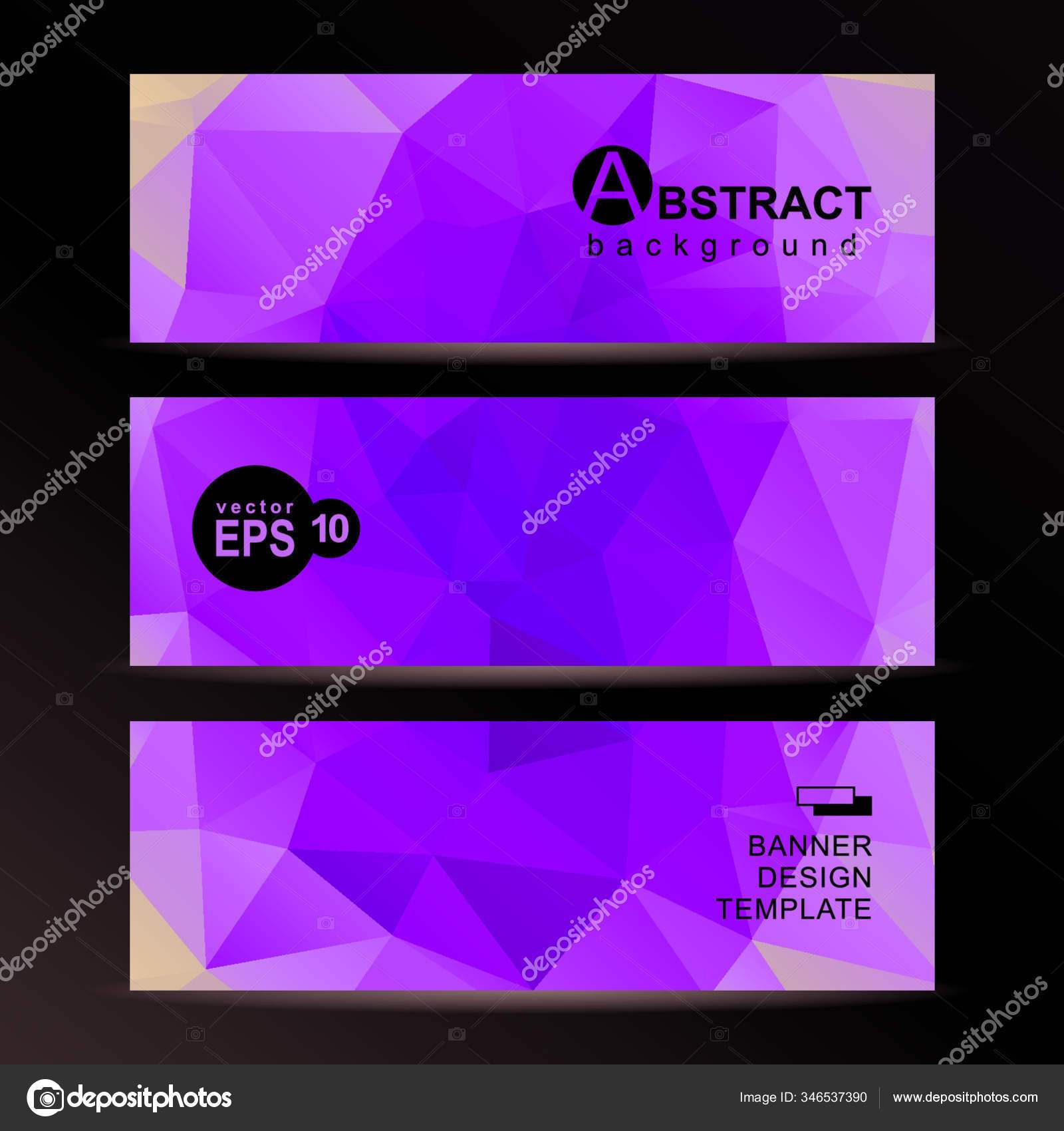 Illustration Set Colorful Polygon Banners Stock Vector Image by ...