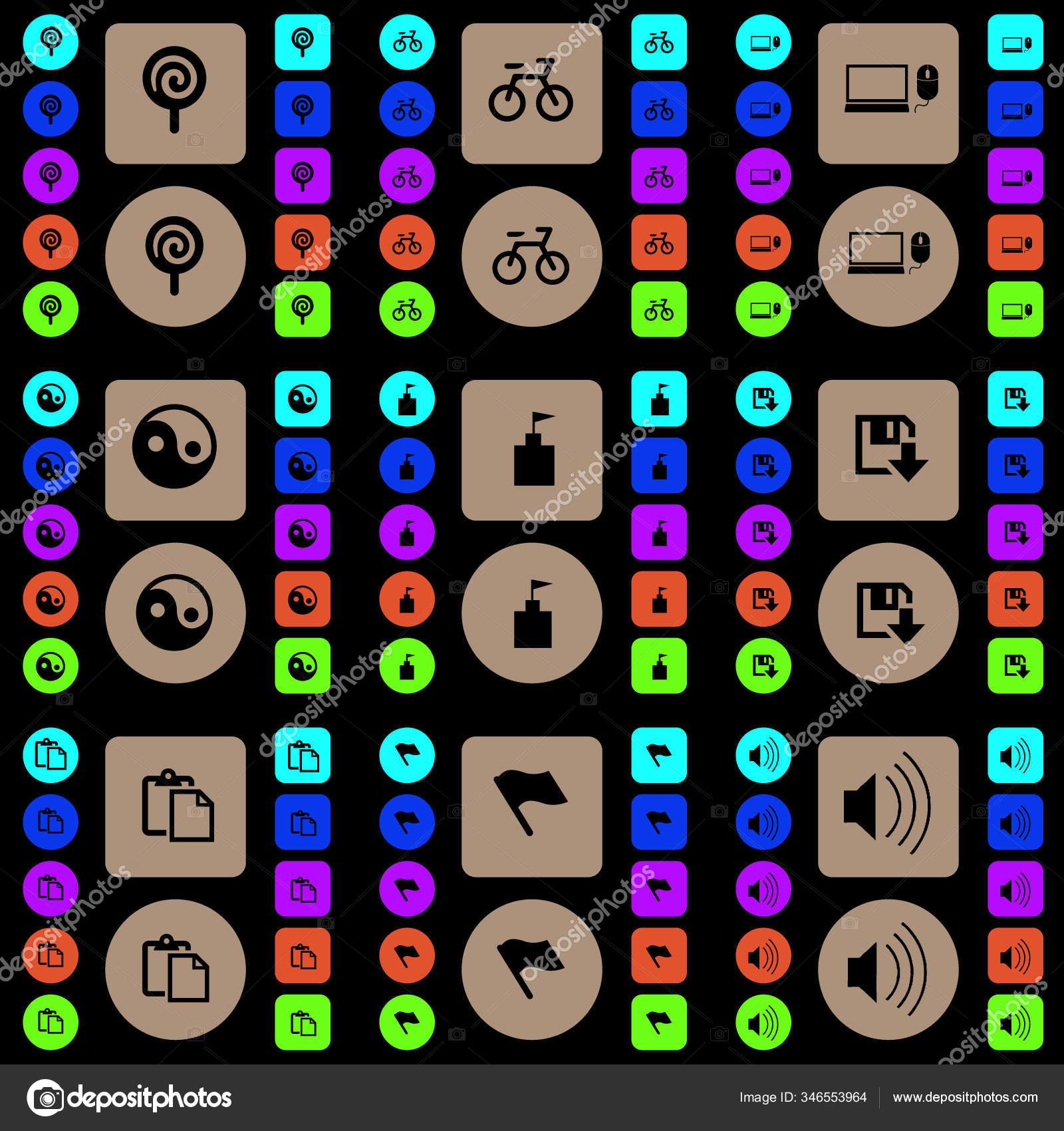 Lollipop Bicycle Laptop Yin Yang Flag Tower Floppy Survey Flag Stock ...