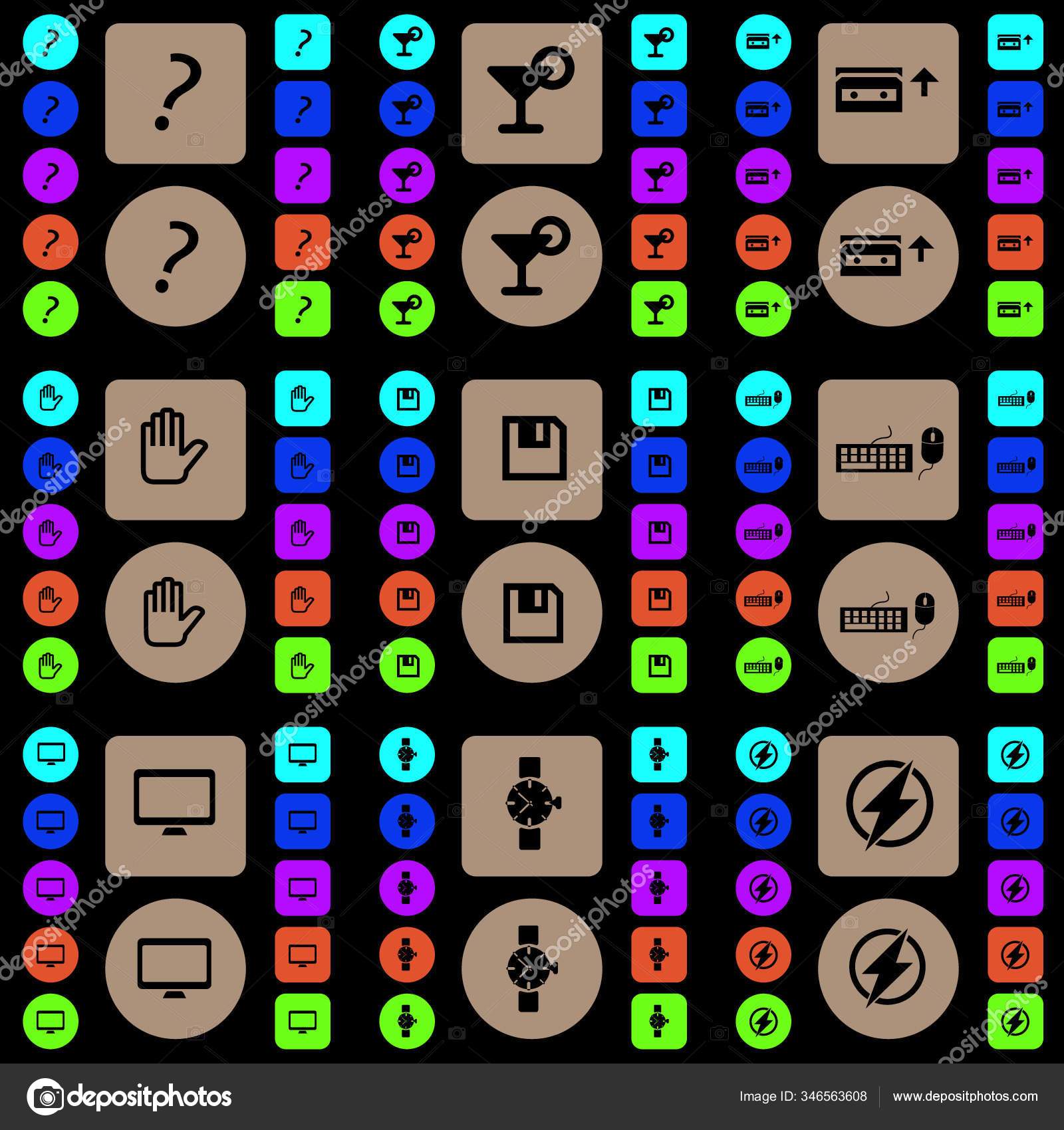 Question Mark Cocktail Cassette Hand Floppy Keyboard Monitor Wrist ...