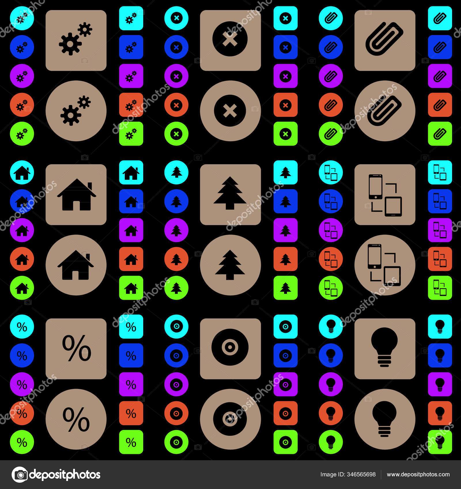 Gear Stop Clip House Firtreen Connection Percent Disk Light Bulb Stock ...