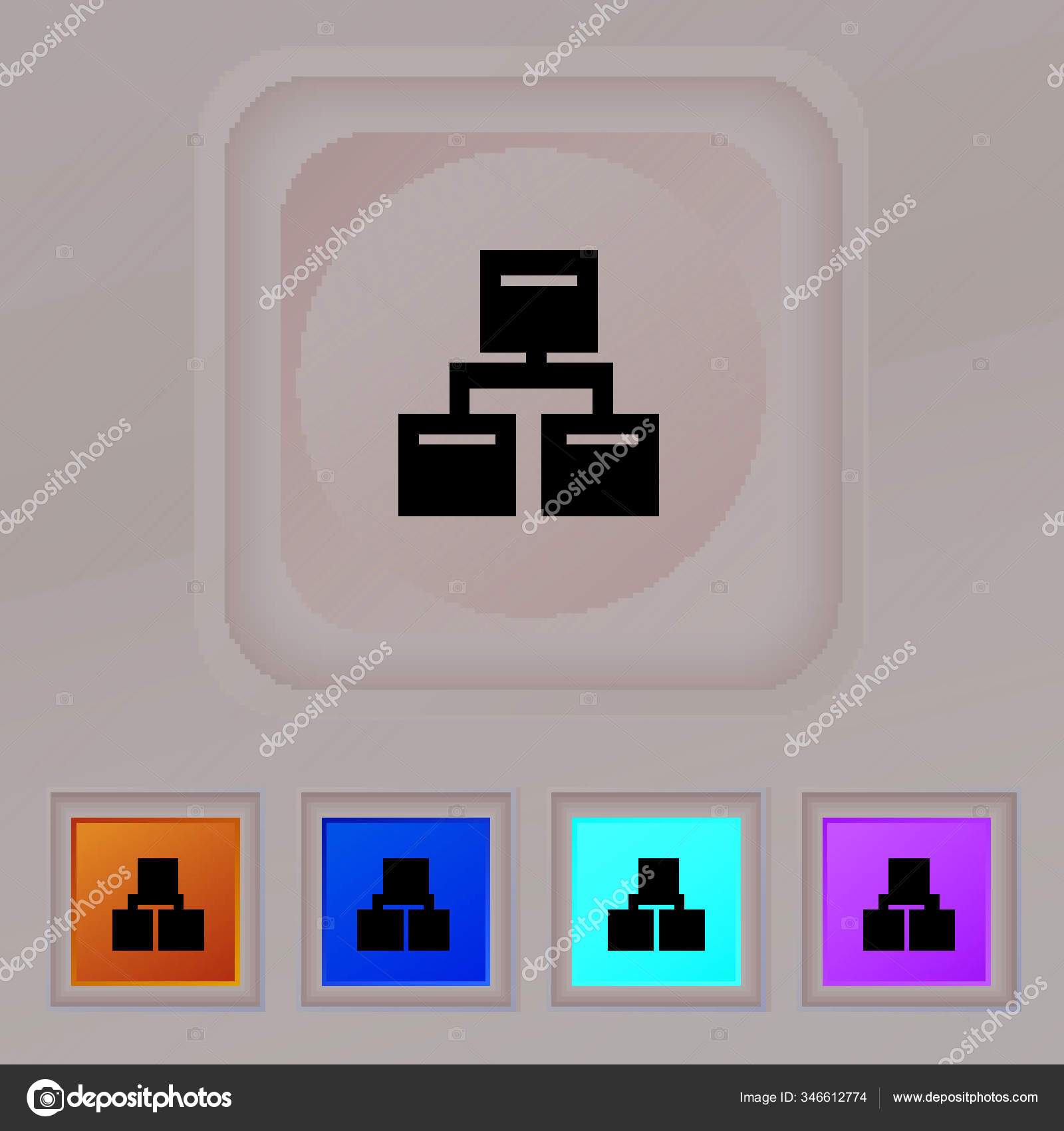 Local Network Icon Symbol Set Five Colorful Stylish Buttons Black Stock ...