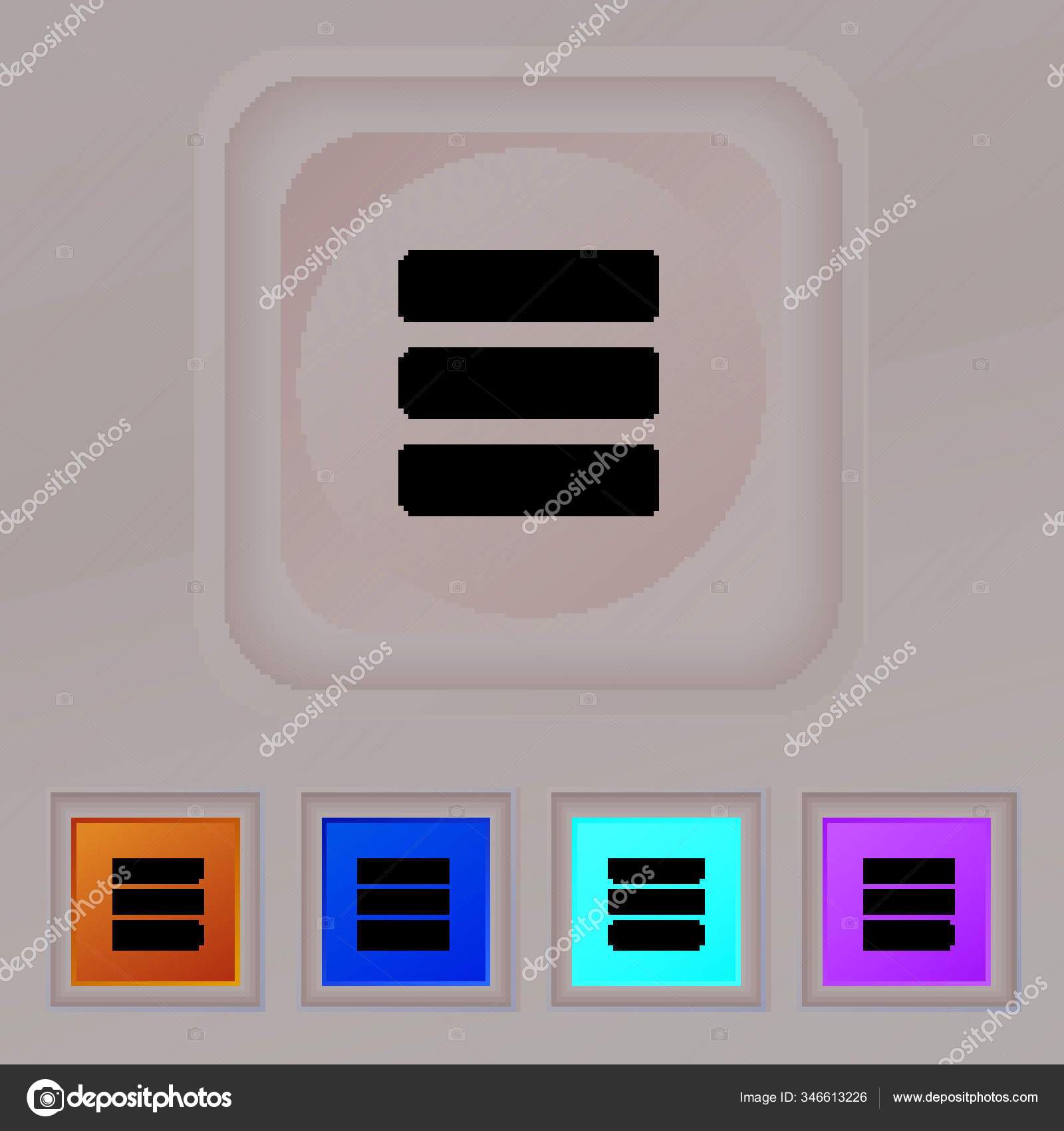 List Menu Content View Options Icon Symbol Set Five Colorful Stock ...