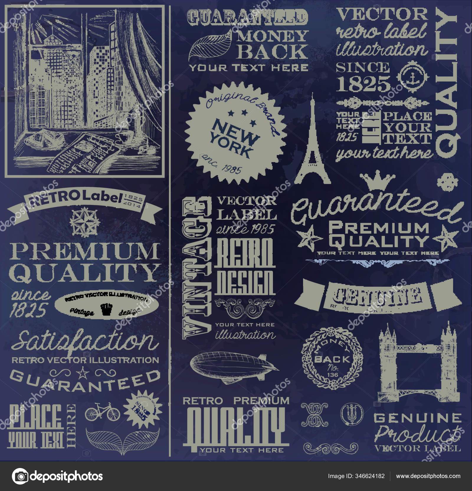 Collection Colorful Retro Labels Stickers — Stock Vector © YAYImages ...