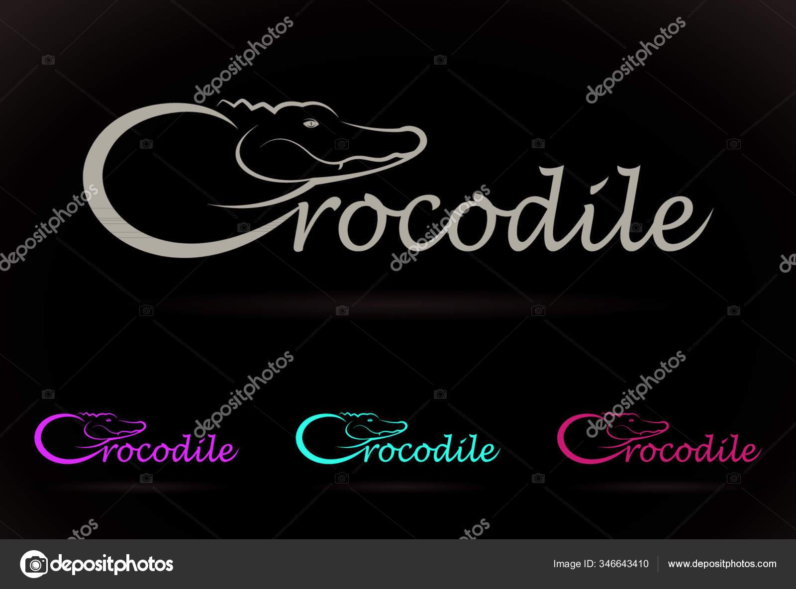 Vector Design Crocodile Text White Background Stock Vector by ...