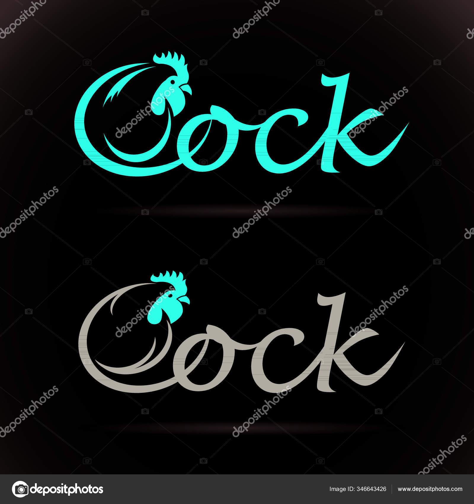 Vector Design Cock Text White Background Stock Vector by ©YAYImages ...