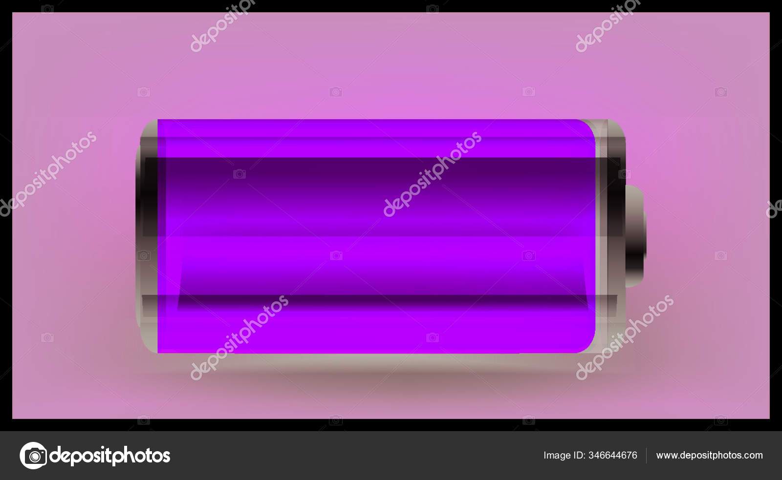 Vector Transparent Battery Illustration Full Green Battery Dark ...
