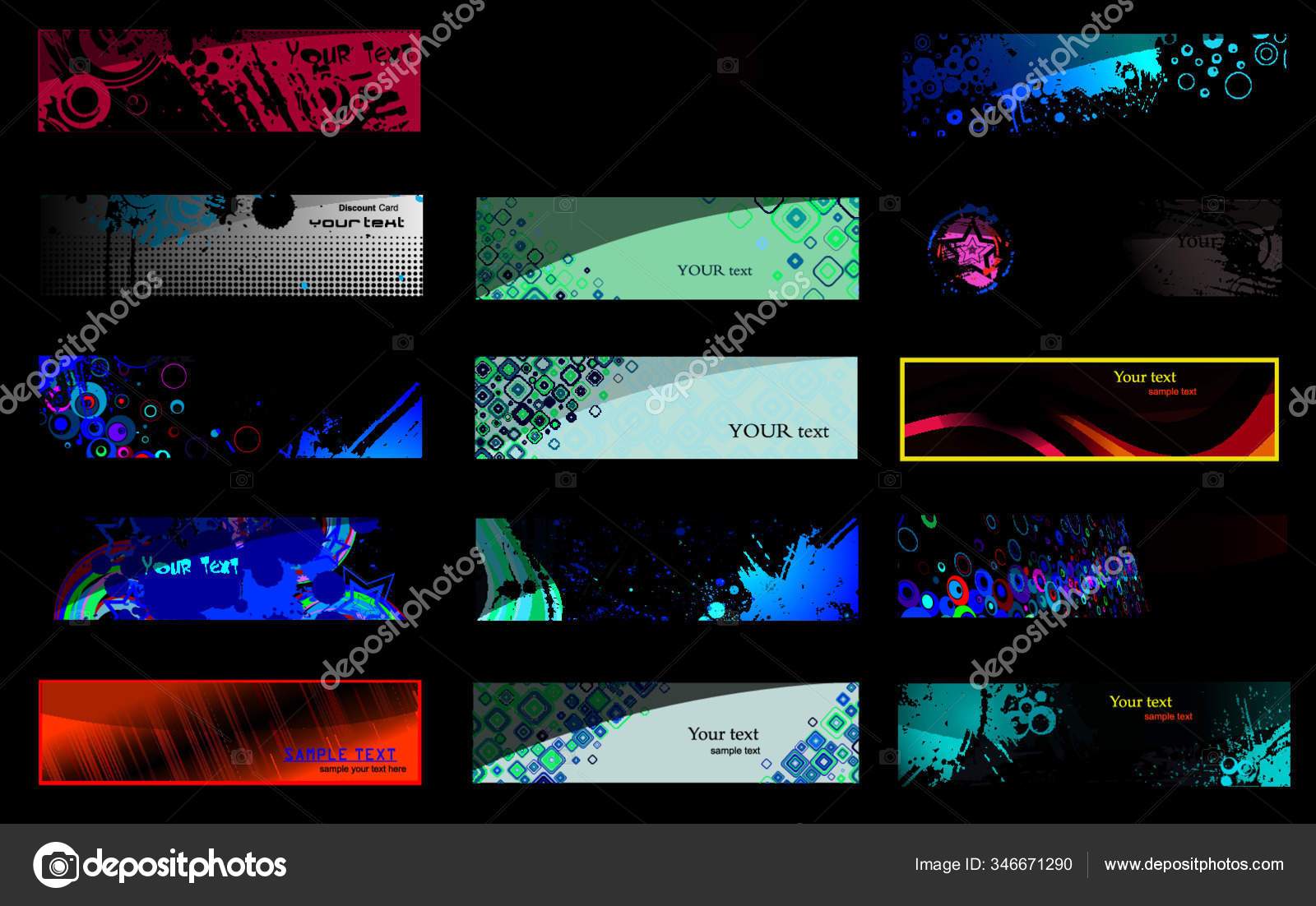 Illustration Set Colorful Abstract Banners Stock Vector by ©YAYImages ...
