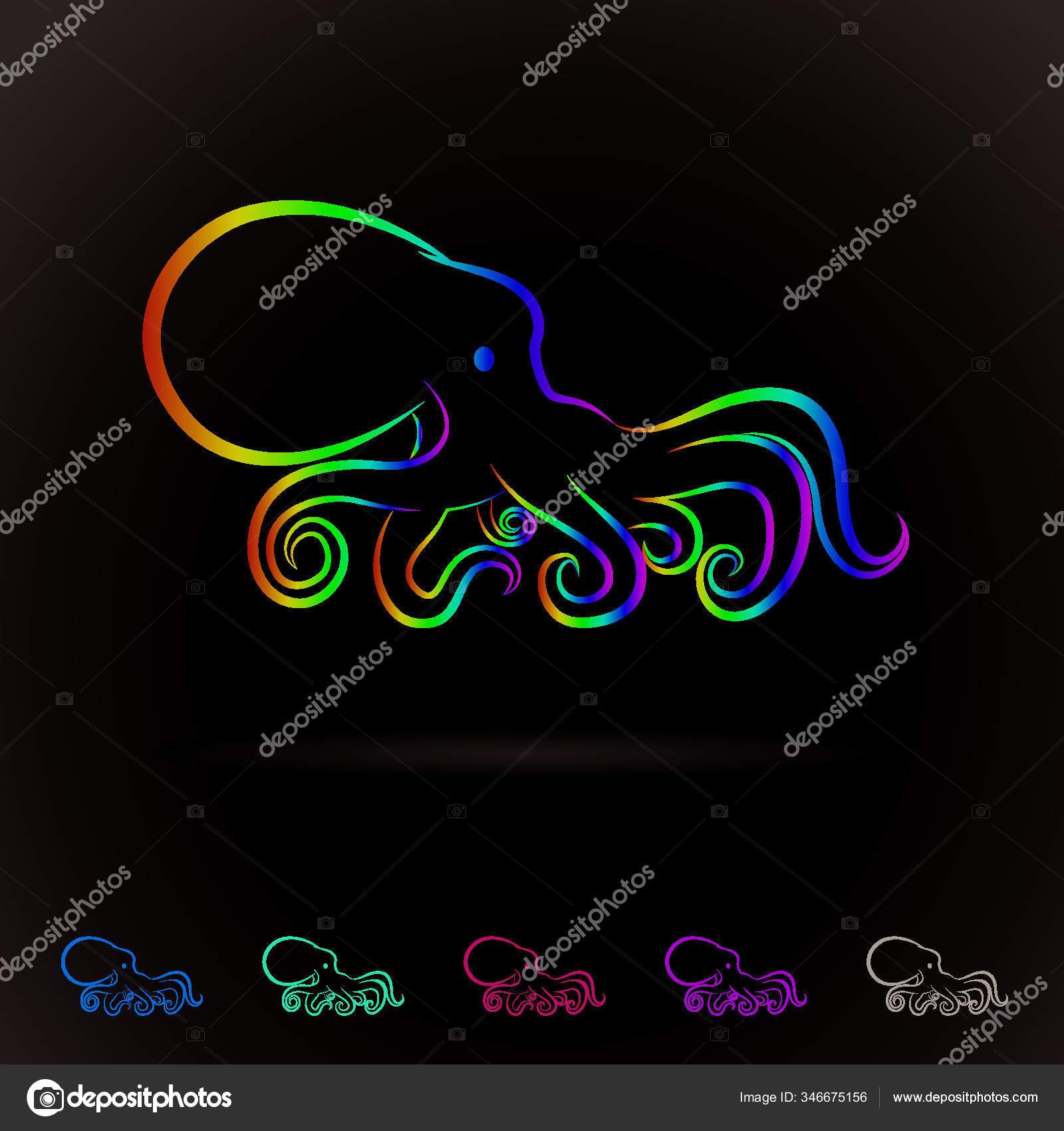 Vector Image Octopus White Background Stock Vector Image by ©YAYImages ...