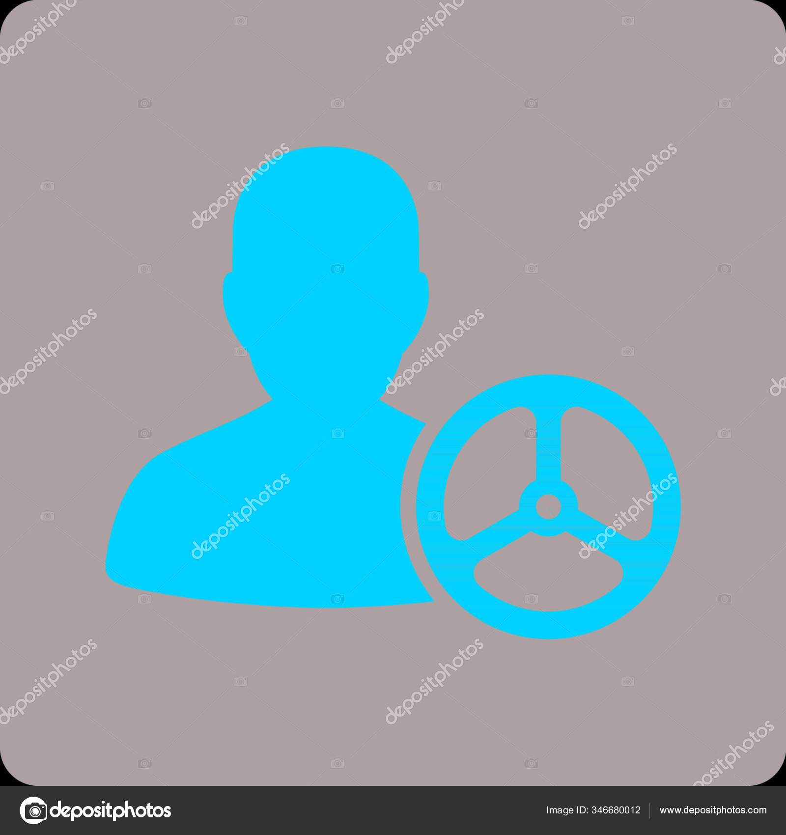Driver Icon Vector Style Orange Gray Colors Flat Square Rounded Stock ...