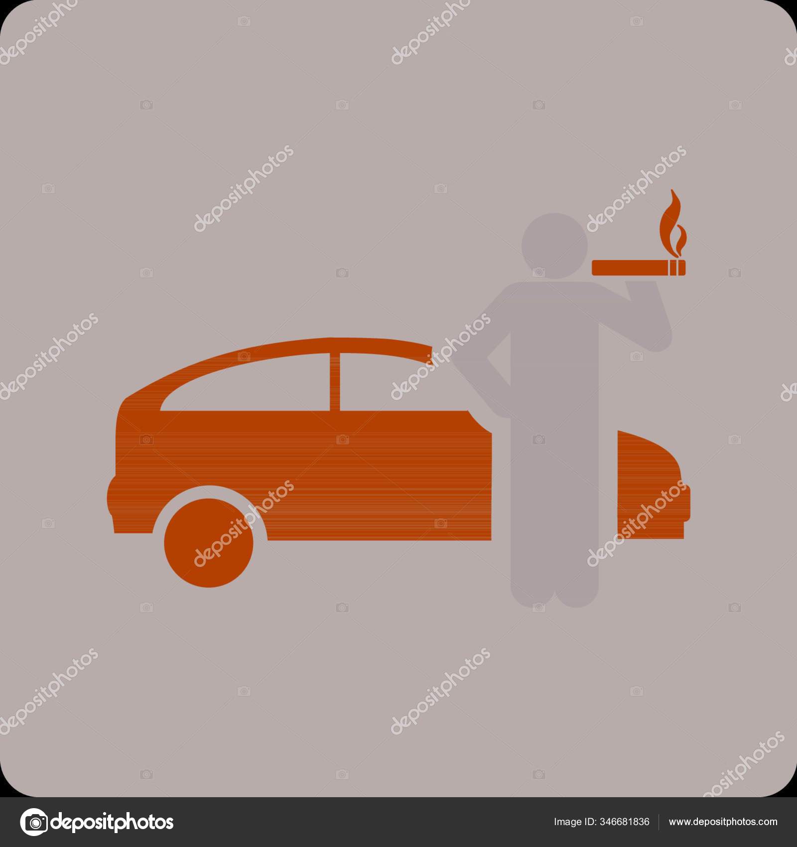 Smoking Taxi Driver Icon Vector Style Gray Light Blue Colors Stock ...