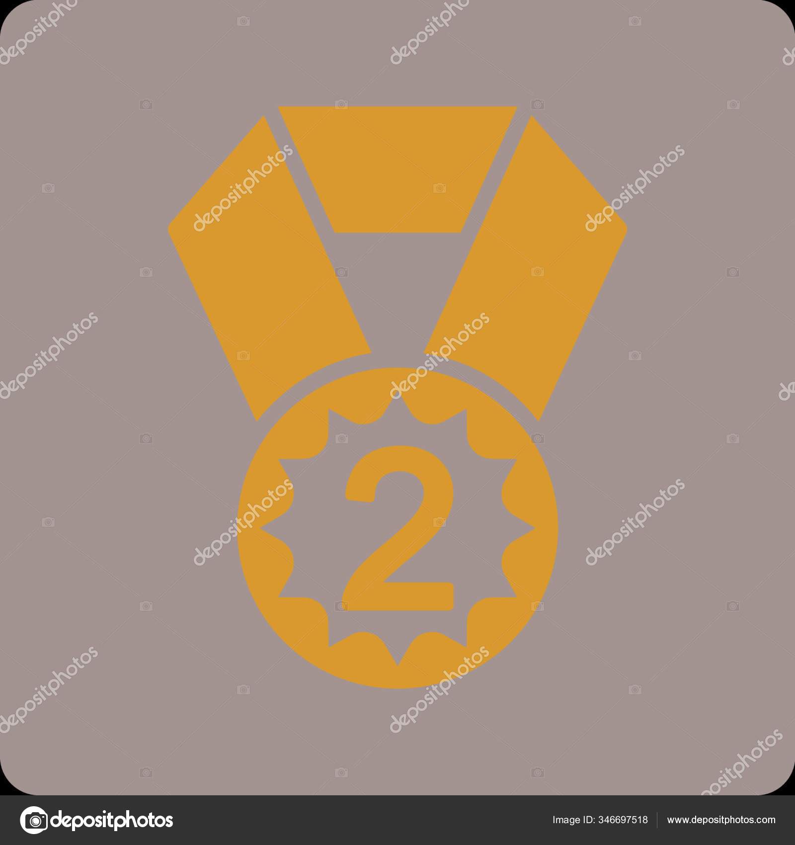 Second Place Icon Award Buttons Overcolor Set Icon Style Cobalt Stock ...