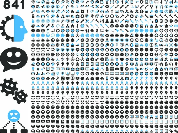 1000 Tools Gears Smiles Map Markers Mobile Icons Vector Set Stock ...