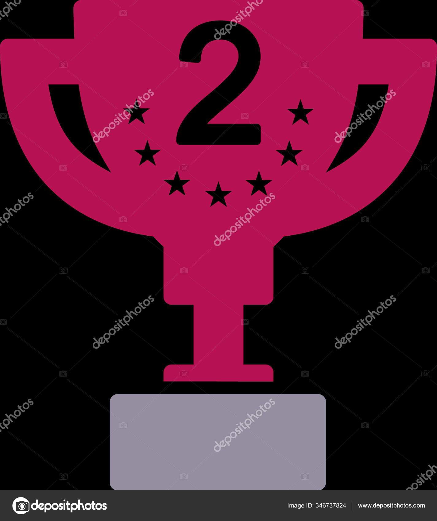 Second Prize Icon Competition Success Bicolor Icon Set Vector Style ...