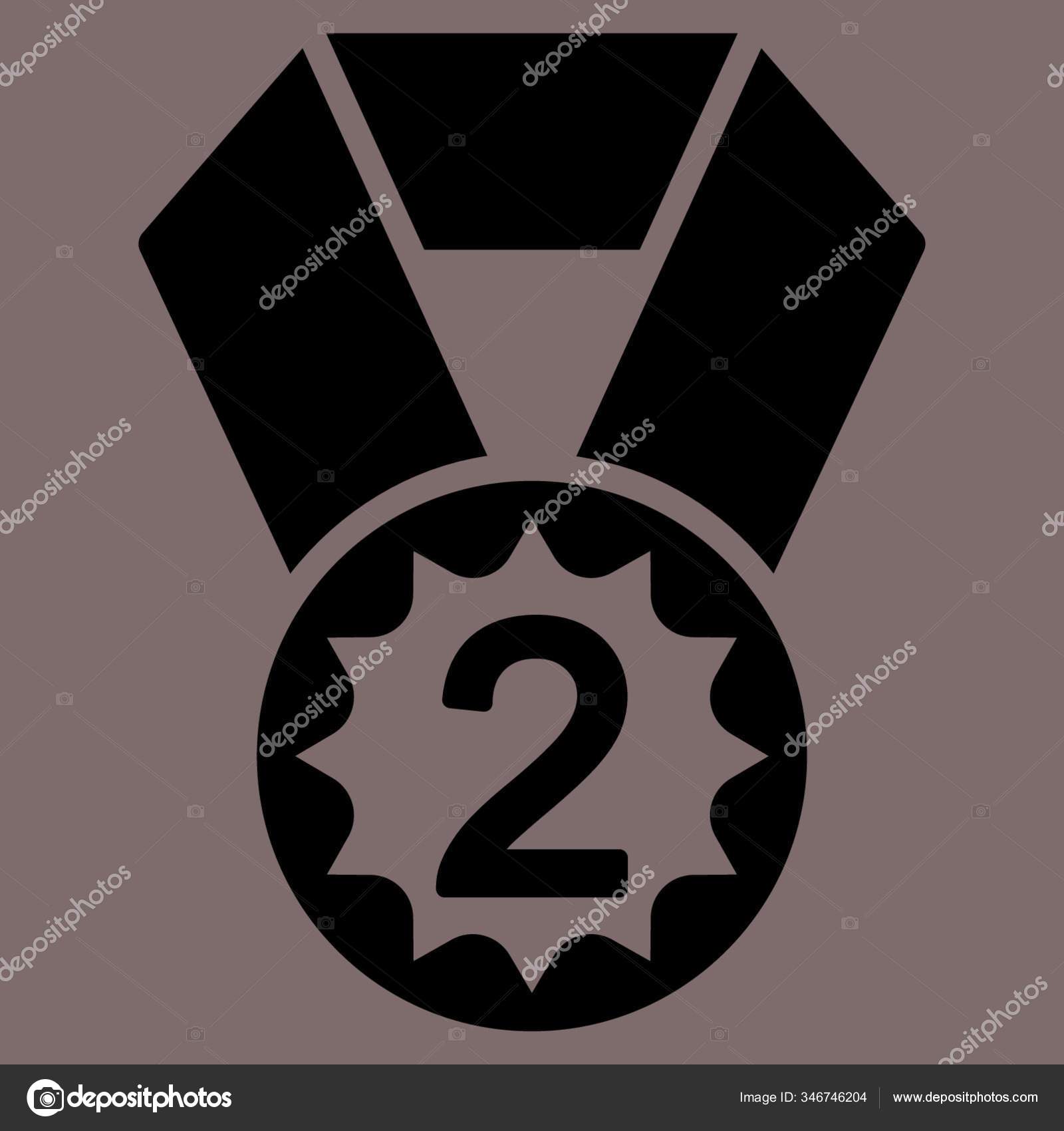 Second Place Icon Competition Success Bicolor Icon Set Vector Style ...