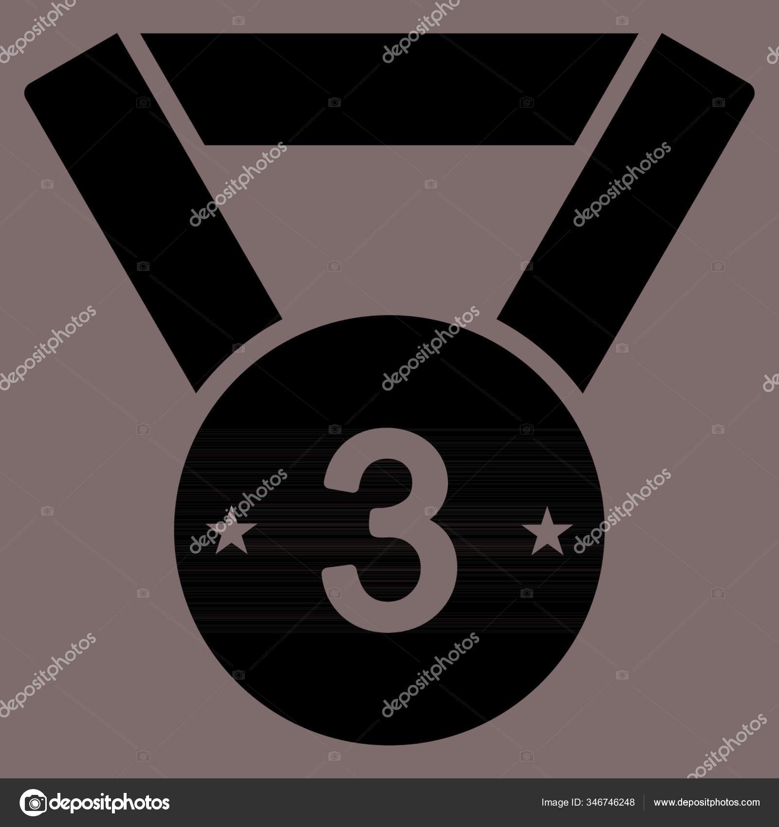 Third Medal Icon Competition Success Bicolor Icon Set Vector Style ...