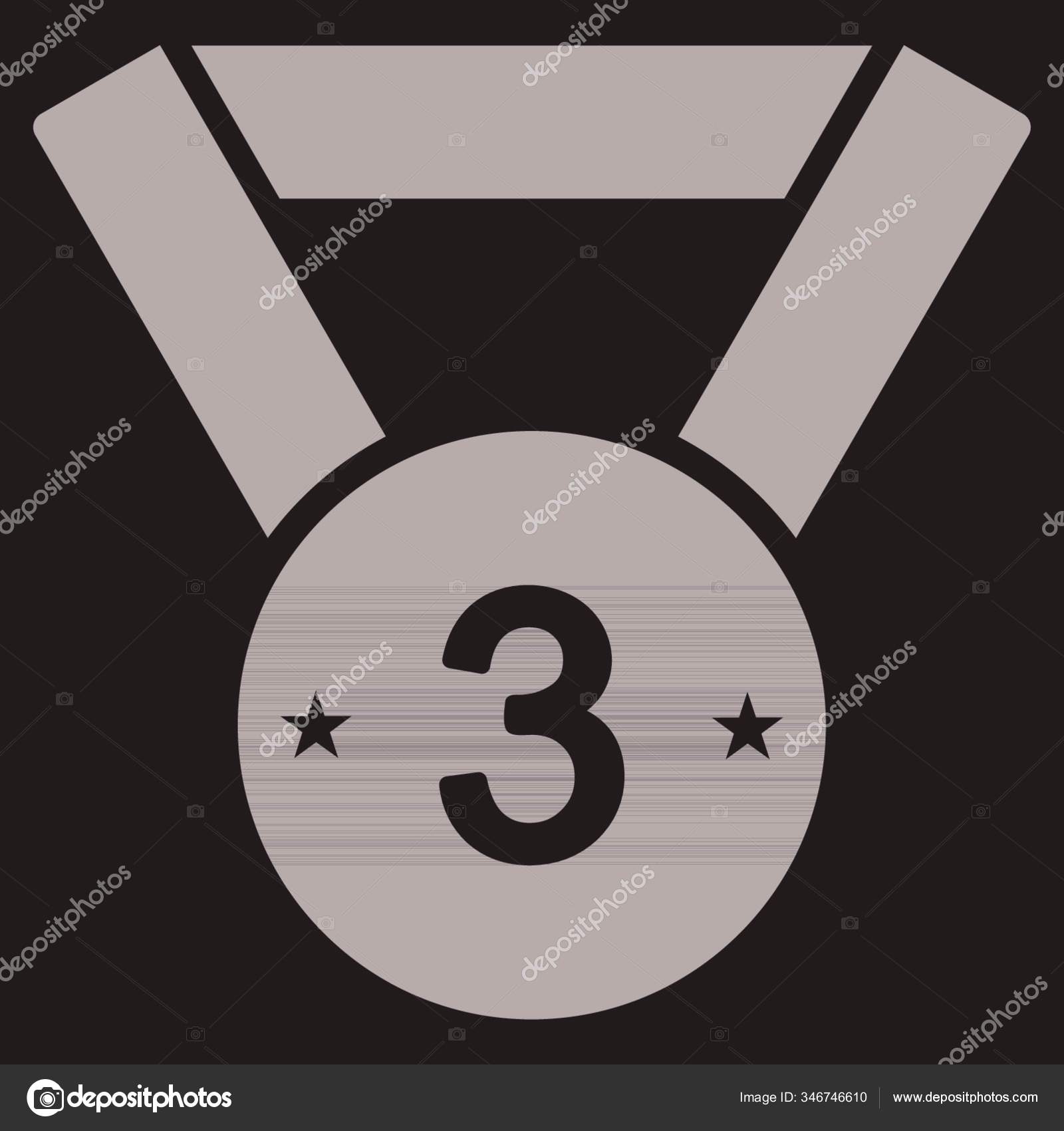 Third Medal Icon Competition Success Bicolor Icon Set Vector Style ...