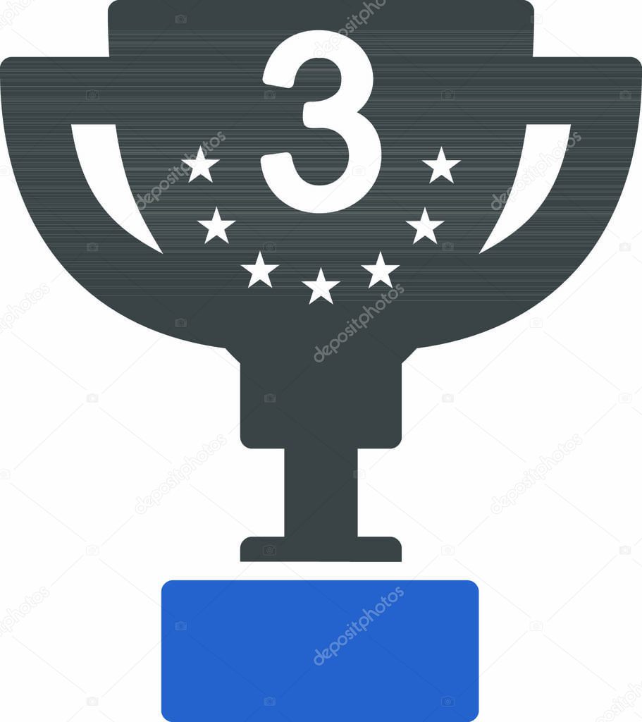 Icono del tercer premio de Concurso & Éxito Bicolor Icon Set. El estilo ...