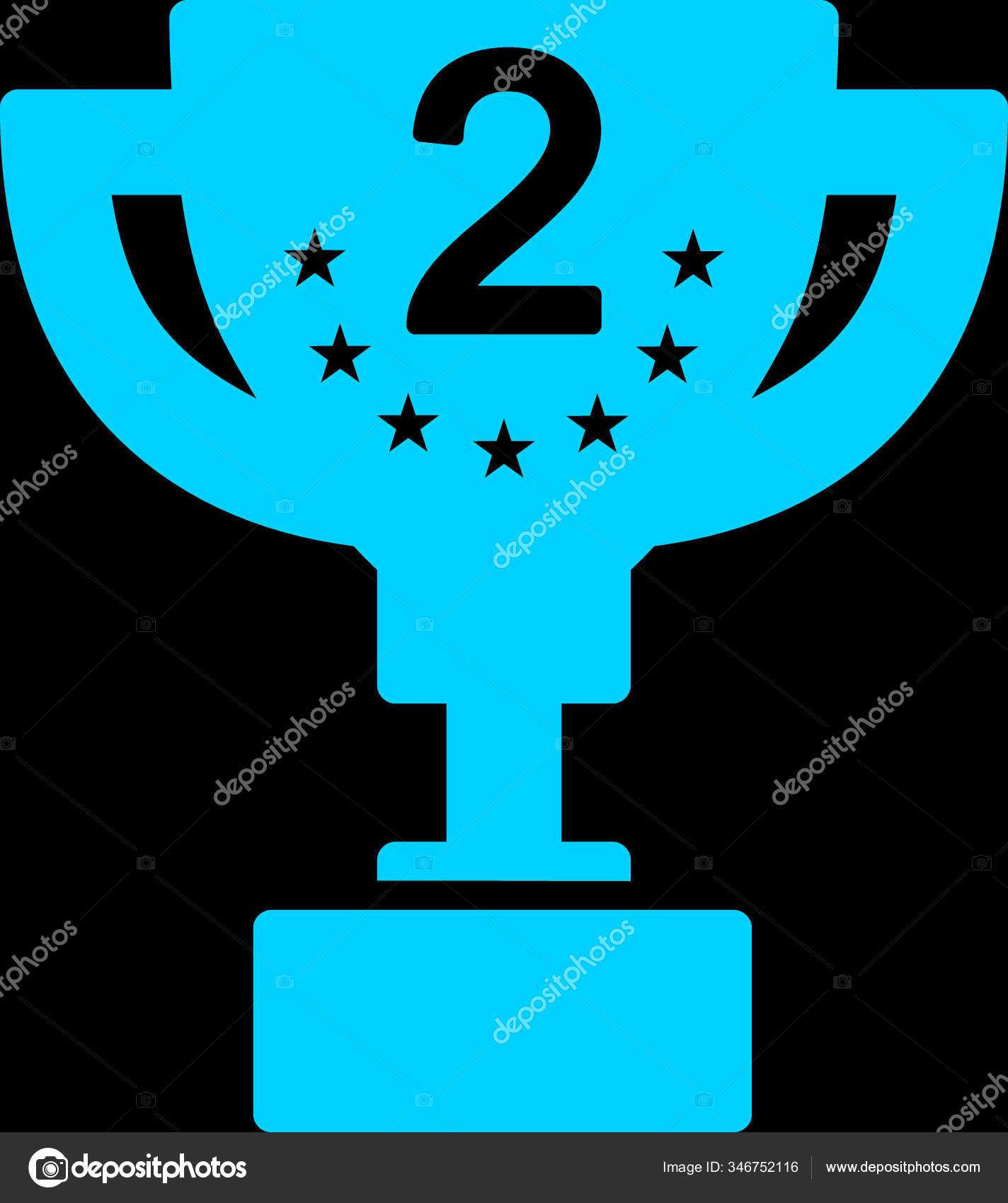 Icono Del Segundo Premio Concurso Éxito Bicolor Icon Set Estilo Vector ...