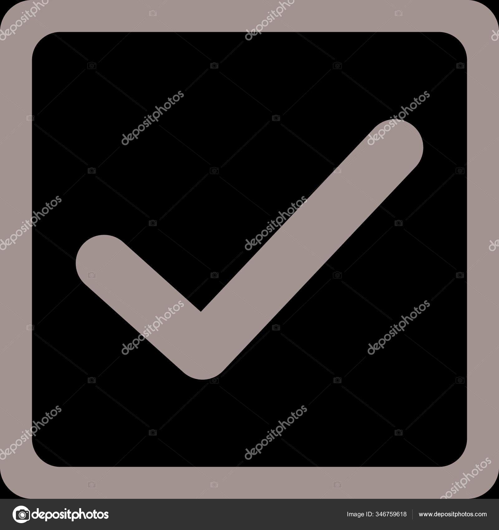 Checked Checkbox Icon Flat Vector Symbol Uses Gray Color Rounded Stock ...