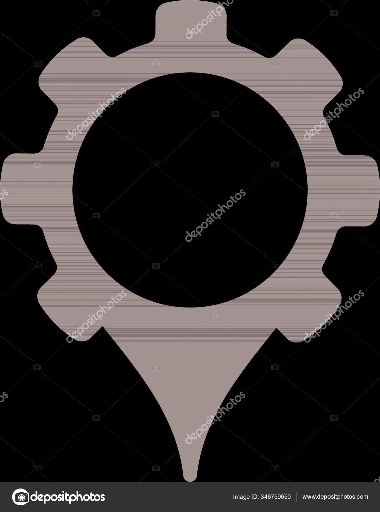 Gps Settings Icon Flat Vector Symbol Uses Gray Color Rounded Stock ...