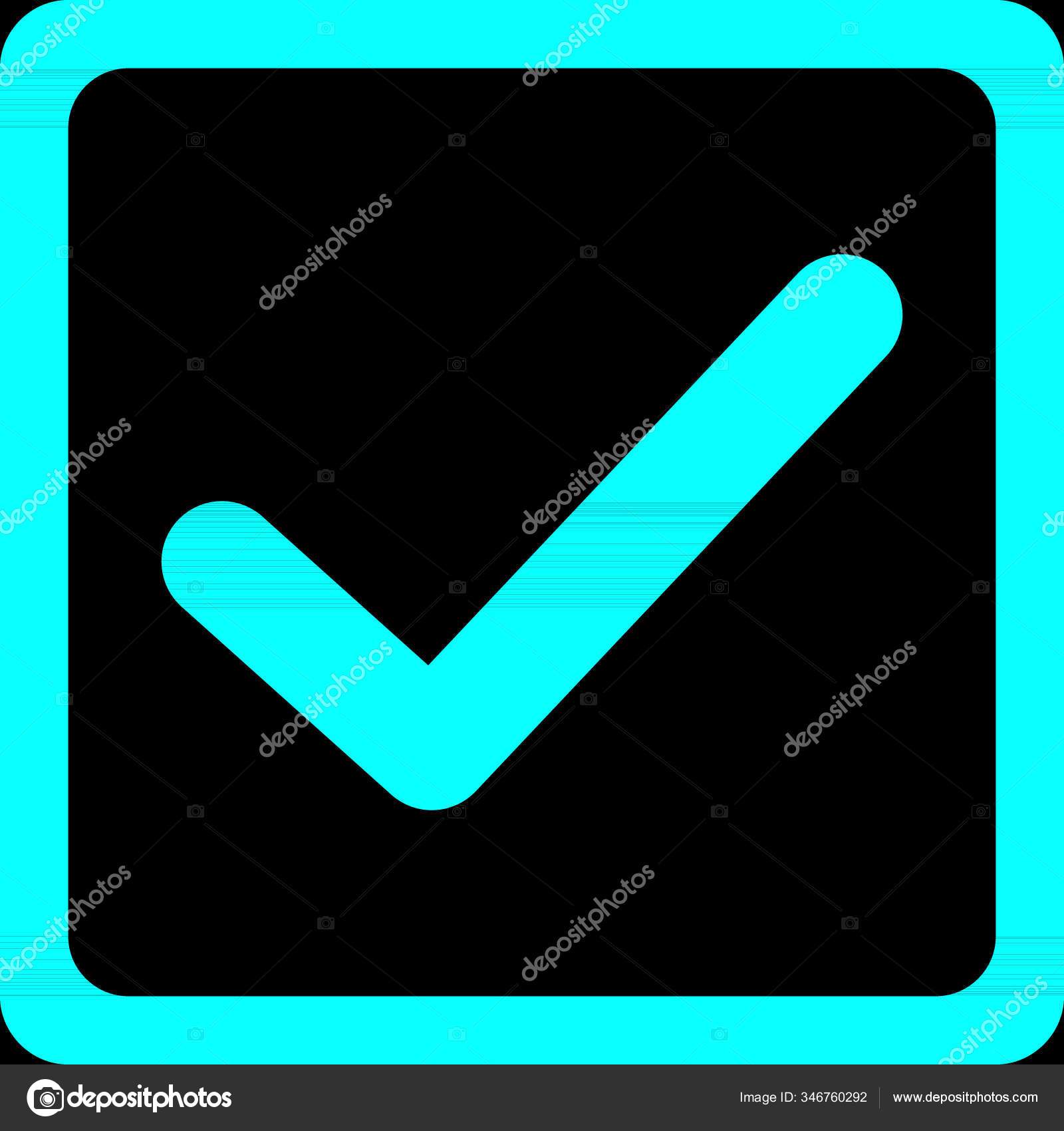 Checked Checkbox Icon Flat Vector Symbol Uses Red Color Rounded Stock ...