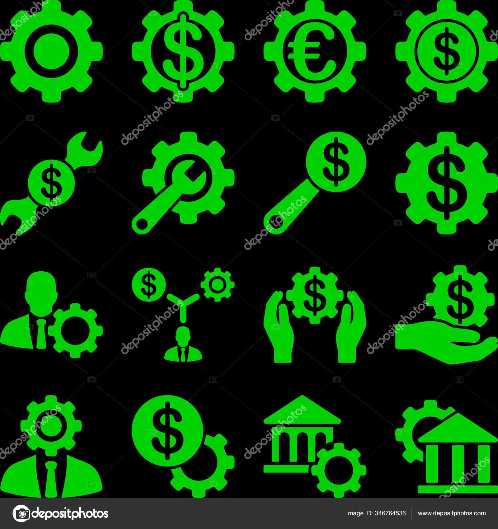 Financial Tools Options Icon Set Vector Style Flat Symbols Pink Stock ...