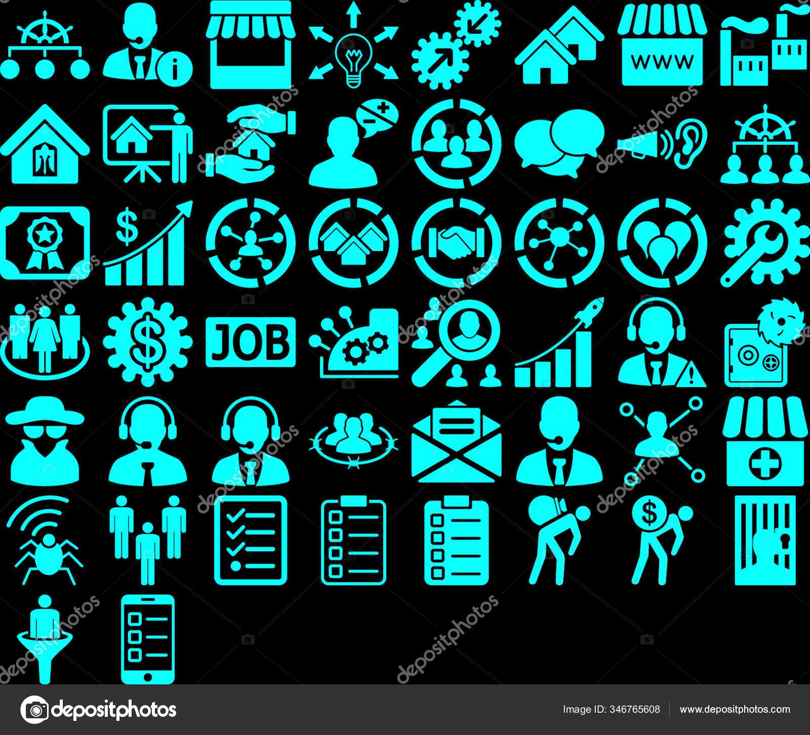 Business Icon Set Flat Icons Use Red Color Vector Images Stock Vector ...