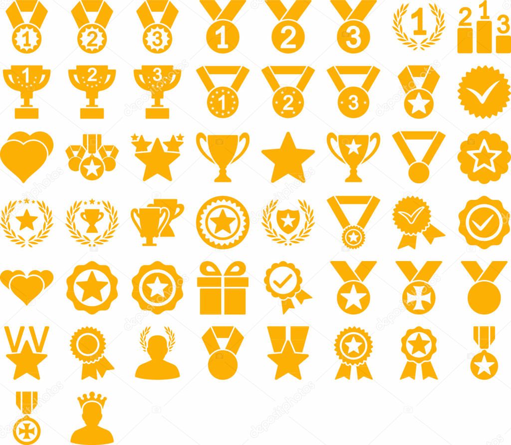 Concurso Premios Iconos Estos Iconos Planos Usan Color Amarillo Las ...