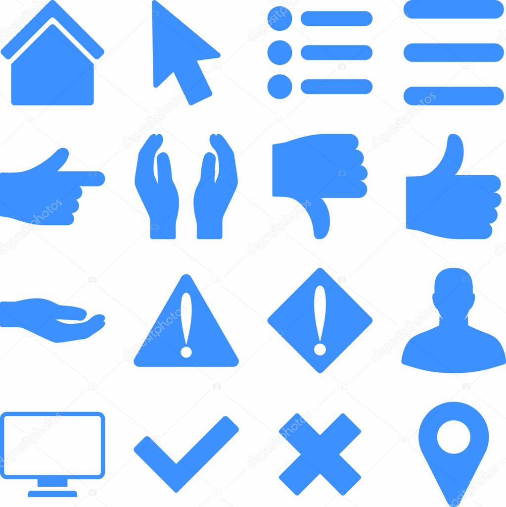 Gestos Básicos Iconos Vectoriales Signos Estos Símbolos Simples Usan ...