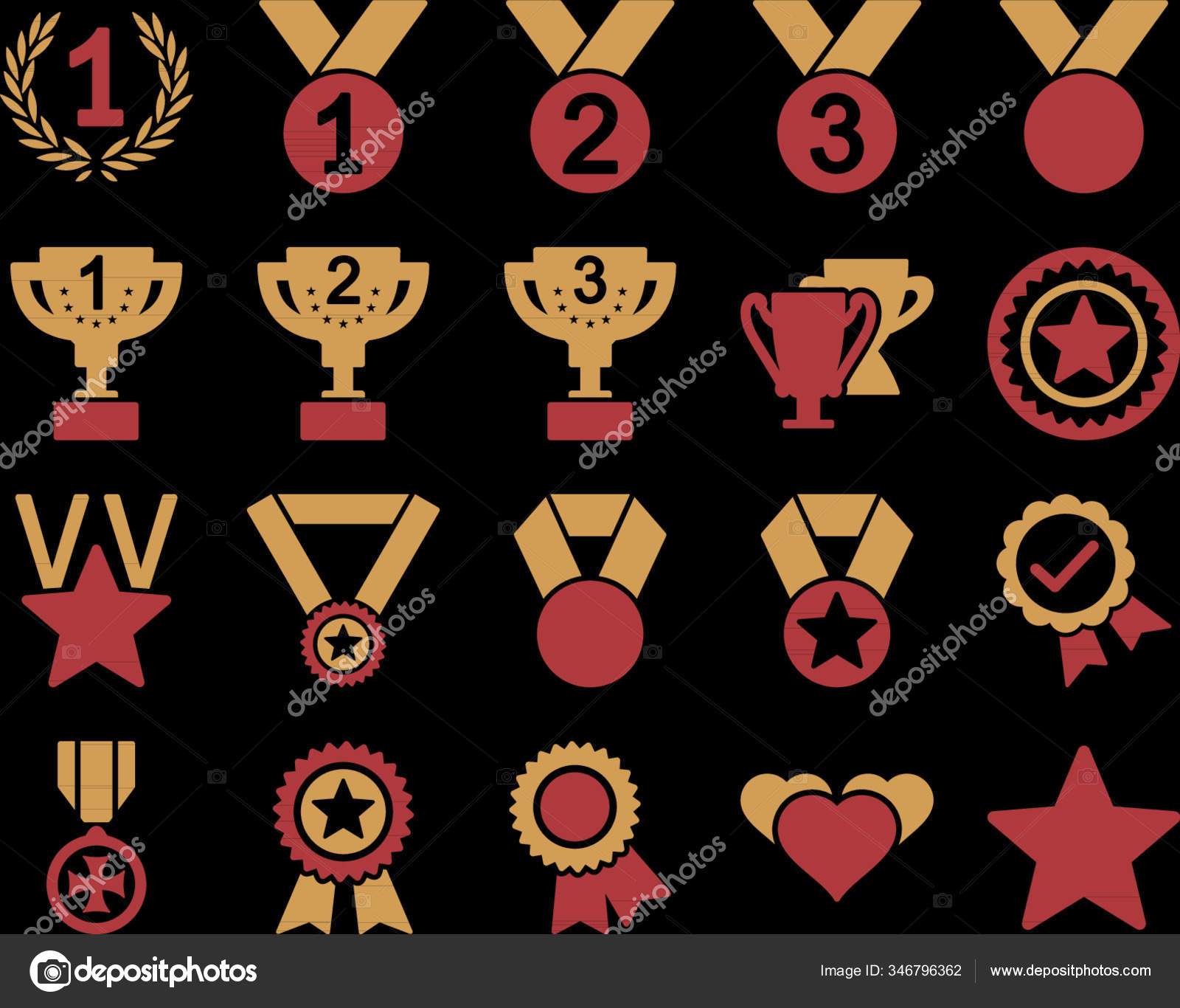 Competition Success Bicolor Icons Icon Set Uses Cyan Blue Colors Stock ...