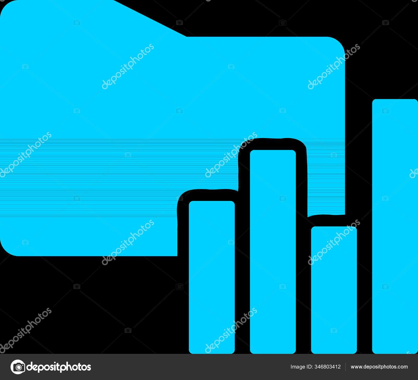Charts Folder Icon Flat Vector Symbol Uses Orange Color Rounded Stock ...