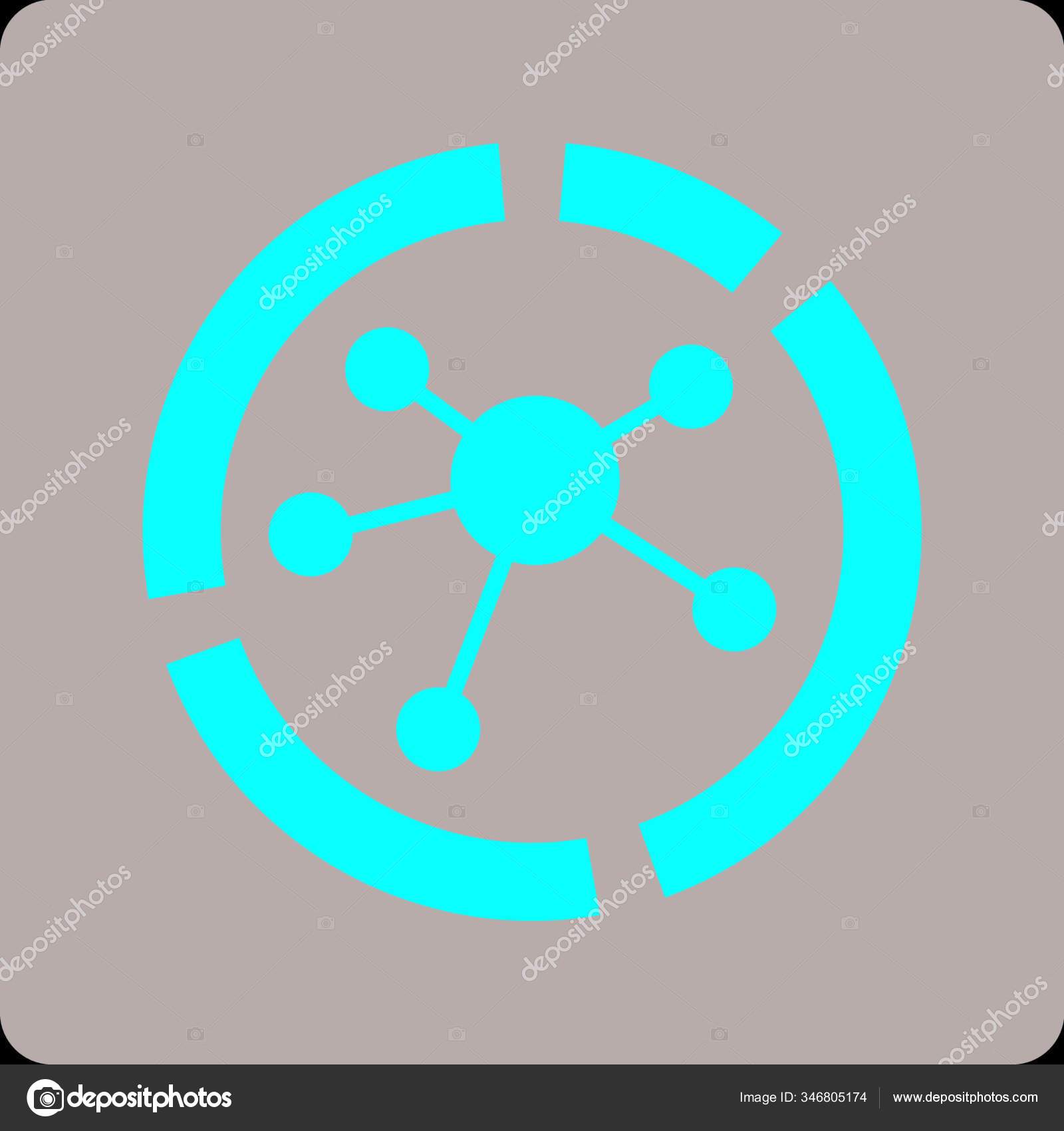 Connections Diagram Icon Vector Style Intensive Red Black Colors Flat ...