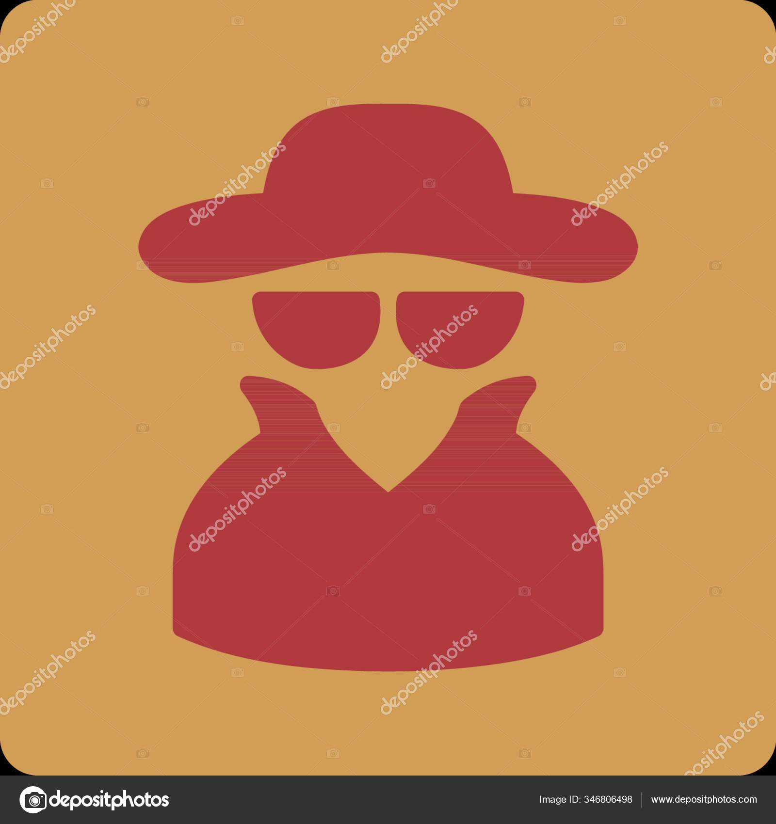 Spy Icon Vector Style Cyan Blue Colors Flat Rounded Square Stock Vector ...