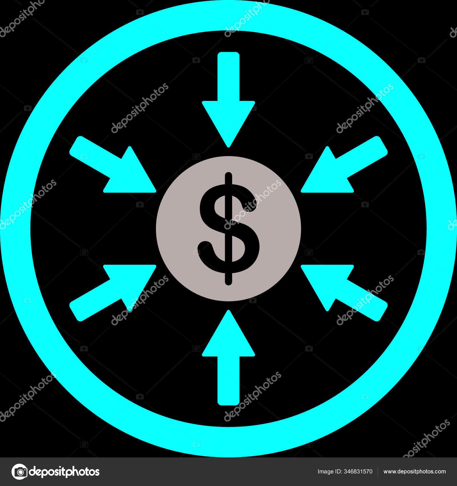 Income Vector Icon Flat Rounded Symbol Uses Intensive Red Black Stock ...