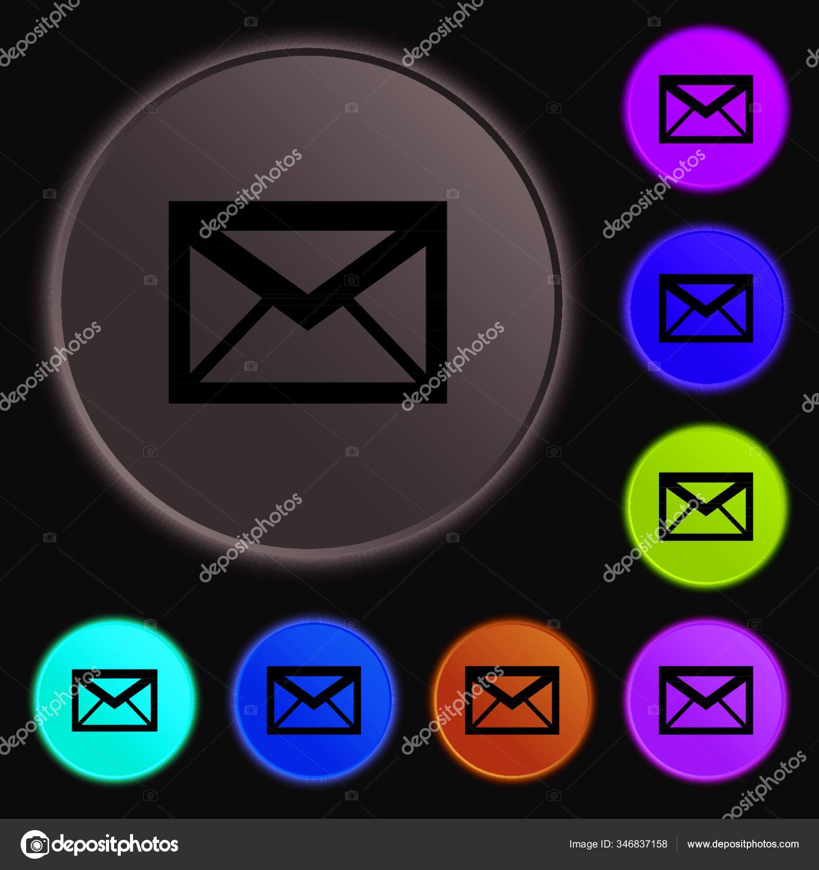 Mail Icon Envelope Symbol Message Sign Navigation Button Symbols Eight ...
