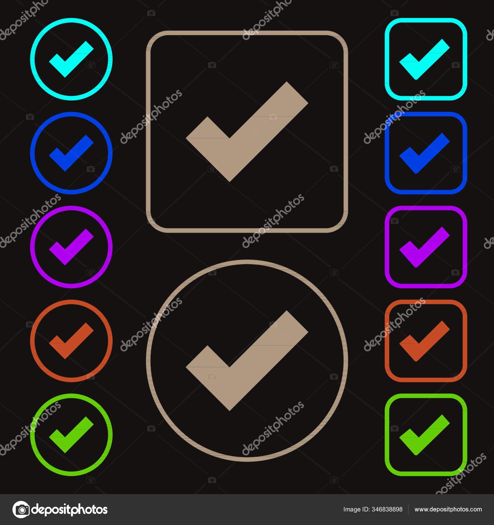 Check Mark Sign Icon Confirm Approved Symbol Symbols Square Buttons Stock Vector Image by ...