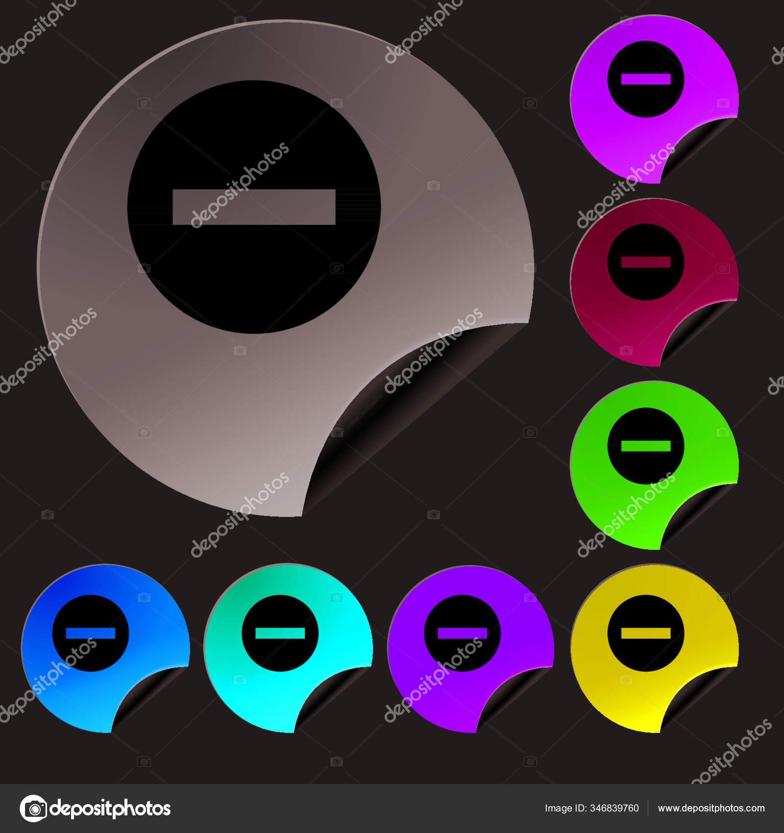 Stop Sign Icon Prohibition Symbol Sign Set Eight Multi Colored Stock ...