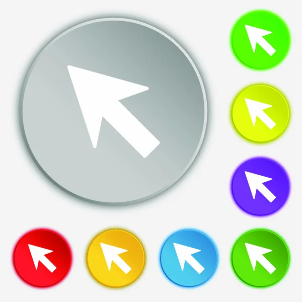 Cursor Arrow Icon Sign Symbols Eight Flat Buttons Vector Illustration Stock Vector Image by ...